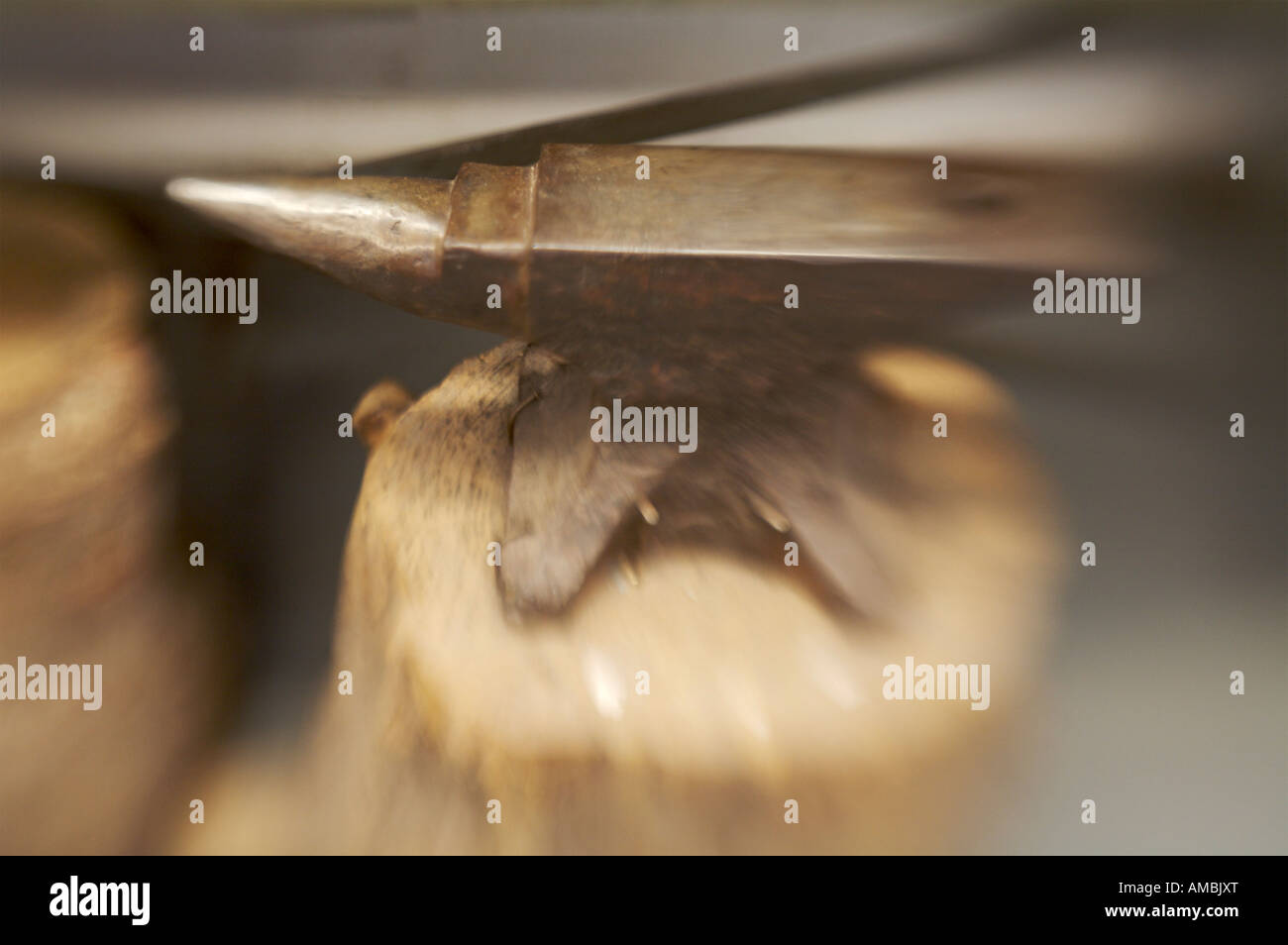A well worn anvil blurred effect Stock Photo - Alamy