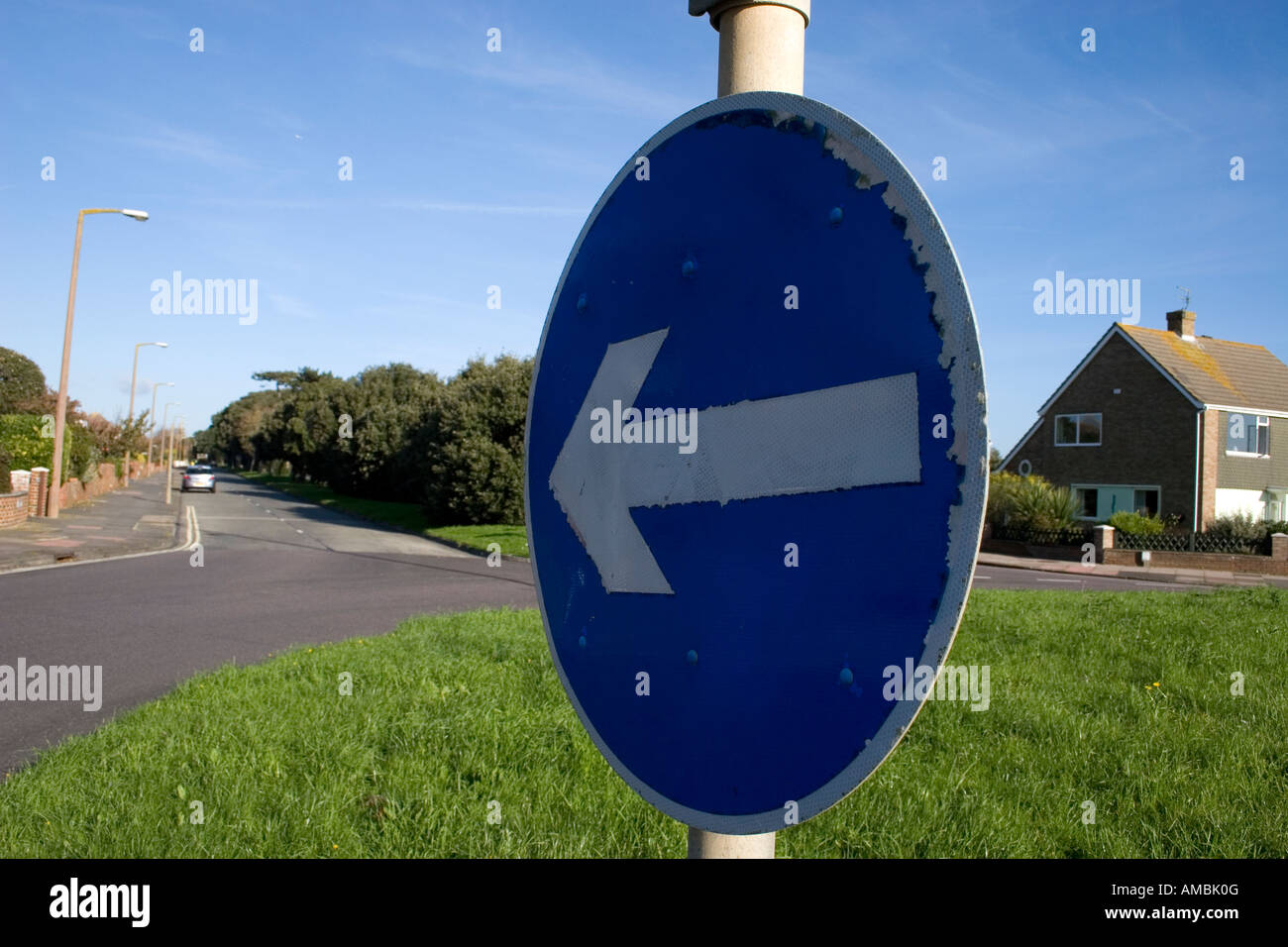 Keep left road sign on hi-res stock photography and images - Alamy