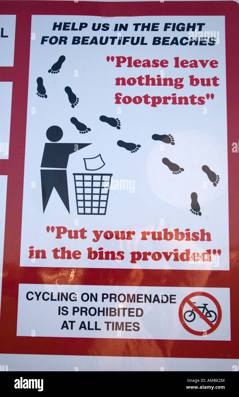 Worthing Borough Council litter prohibition sign Stock Photo - Alamy