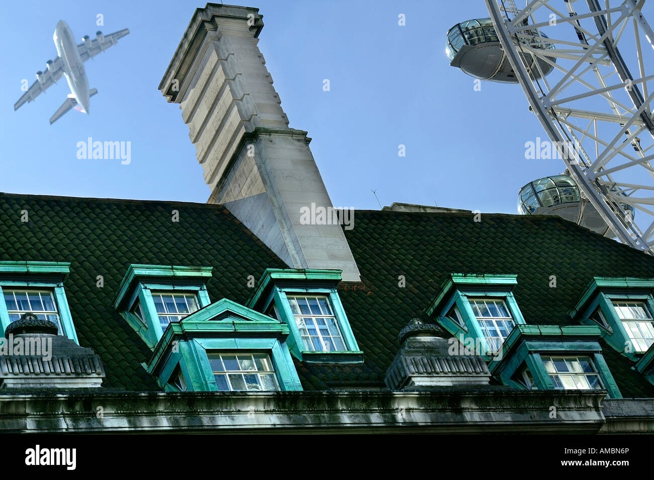 jet plane over London Stock Photo - Alamy