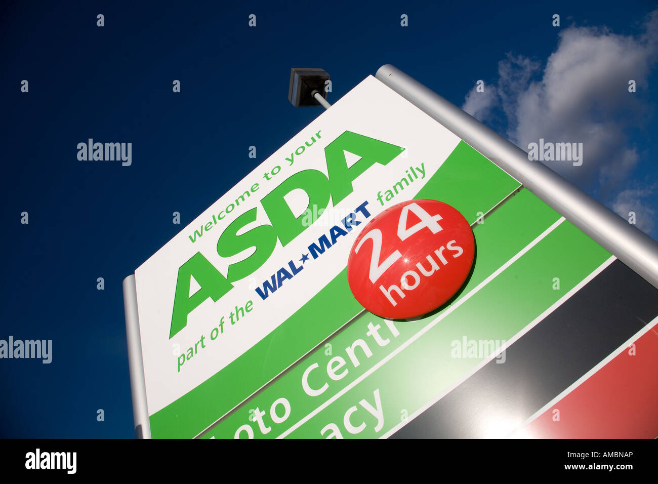 Asda supermarket totem pole. This is the sign outside the supermarket ...