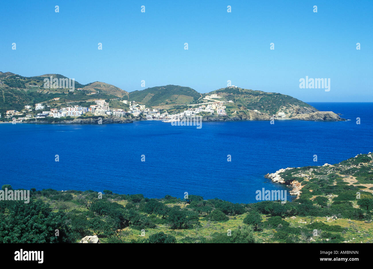 bay at the holiday resort Bali on the Greek Island of Crete Stock Photo ...