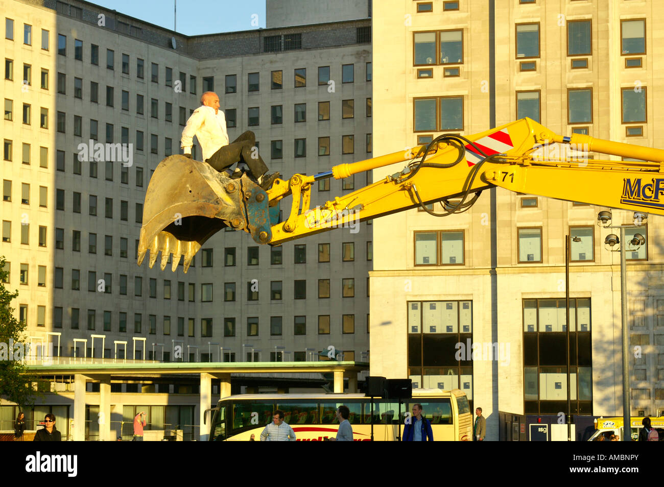 man on the excavator. london Stock Photo - Alamy