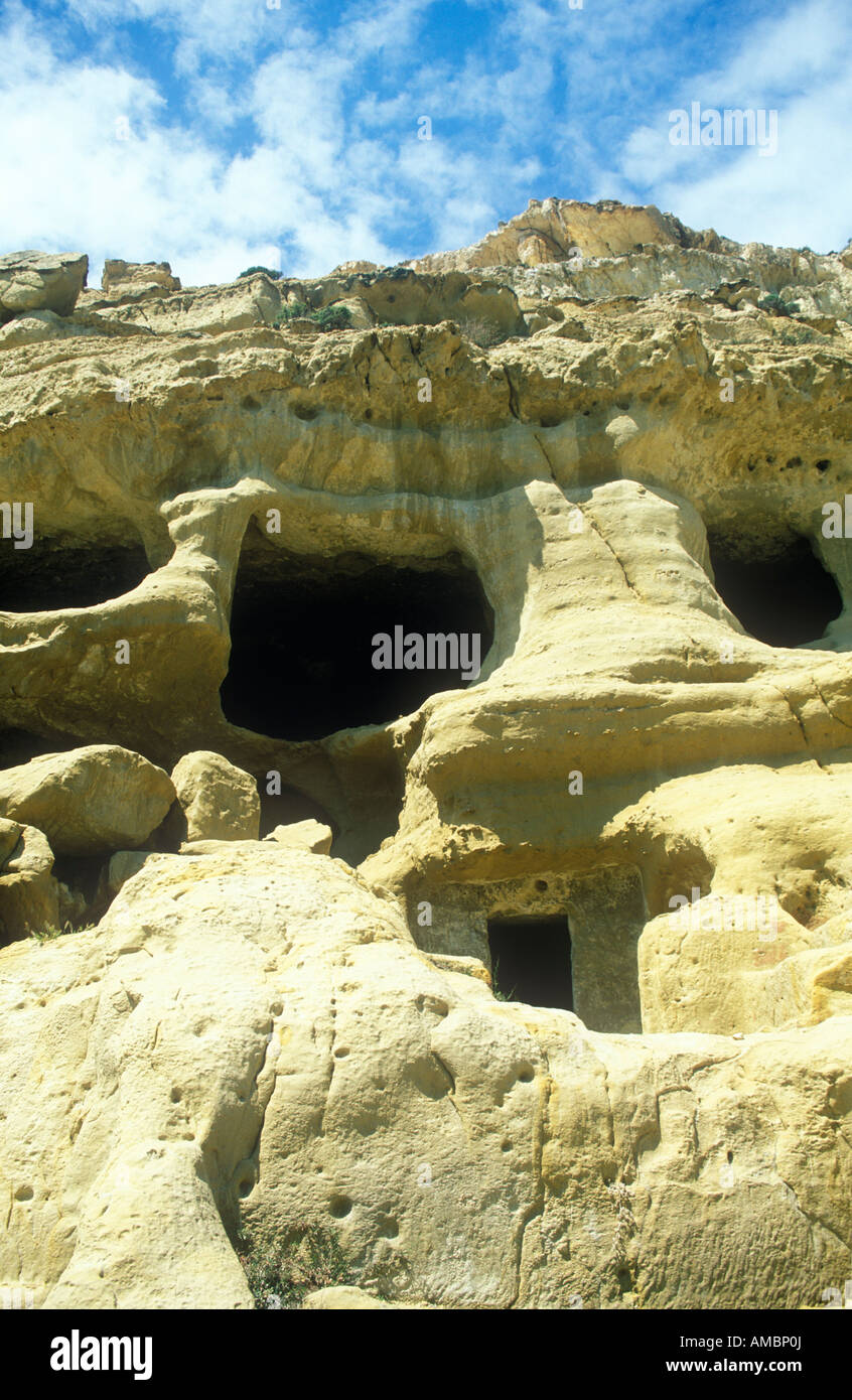 Matala limestone caves hi-res stock photography and images - Alamy