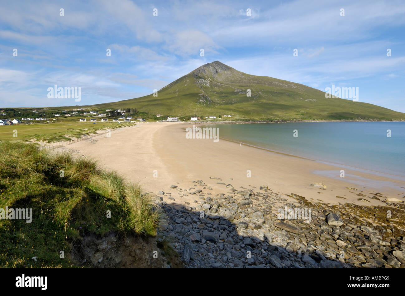 Dugort Beach with Slievemore mountain in the background, Achill Island ...