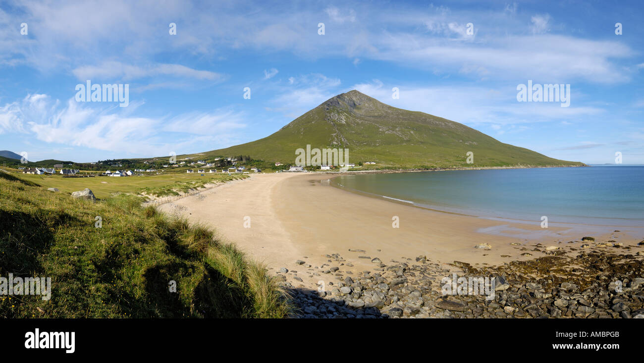 Dugort Beach with Slievemore mountain in the background, Achill Island ...