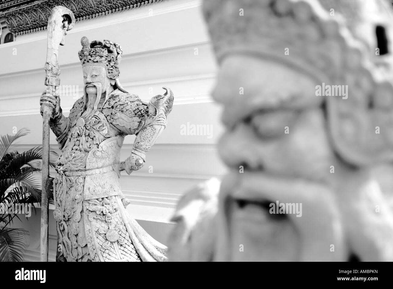 b/w statues at the royal palace Stock Photo - Alamy