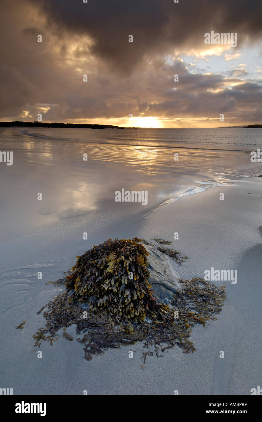 Beach at sunset, near Tully Cross, Connemara, County Galway, Ireland ...