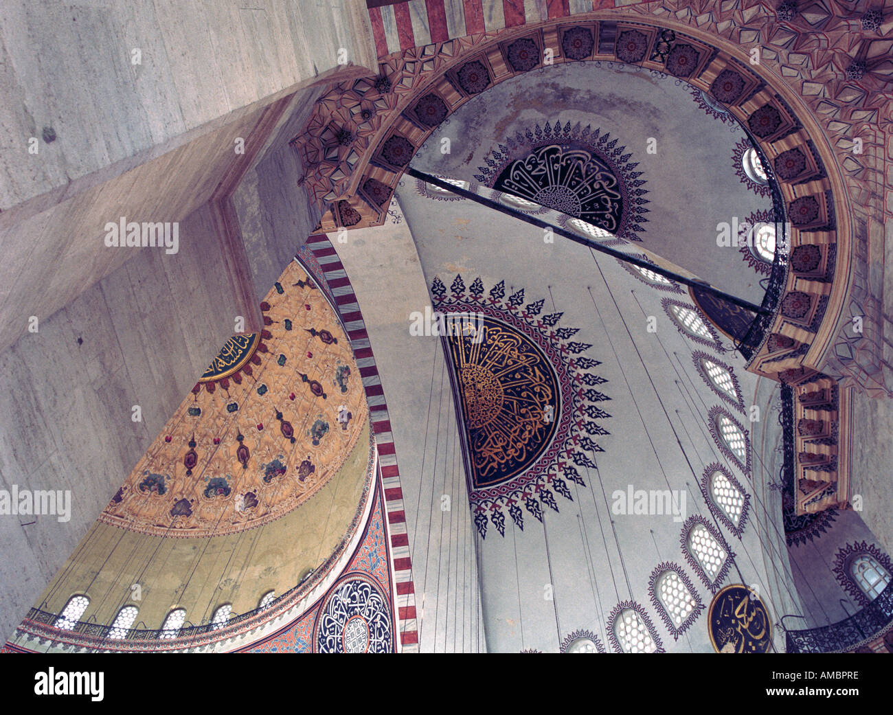 Interior, Mosque of Sultan Suleyman the Magnificent, Istanbul, Turkey ...