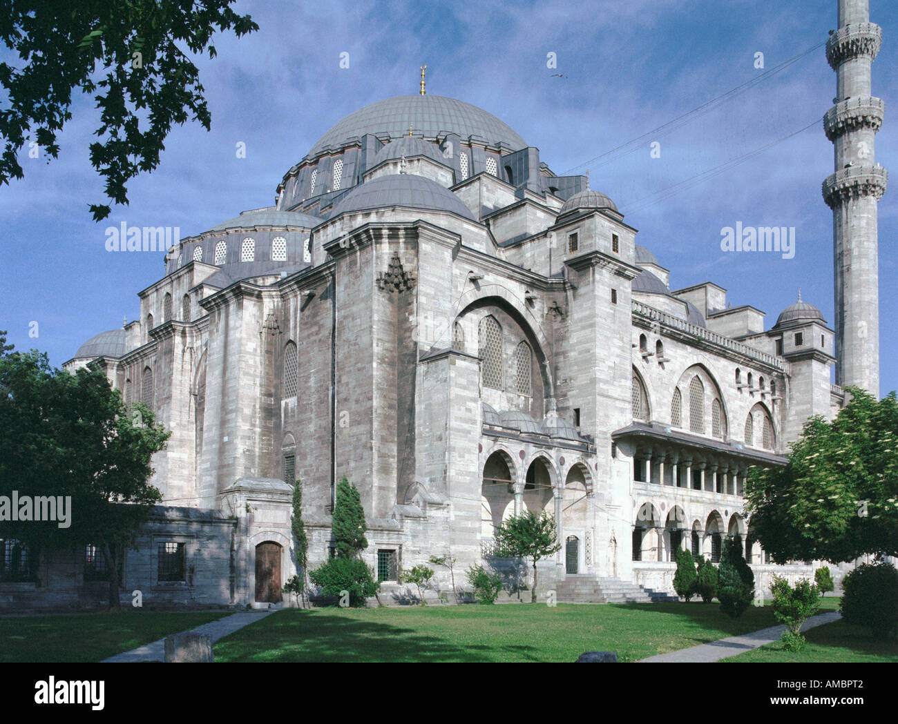 South and east facades of mosque, Sulemaniye complex, Istanbul, Turkey ...