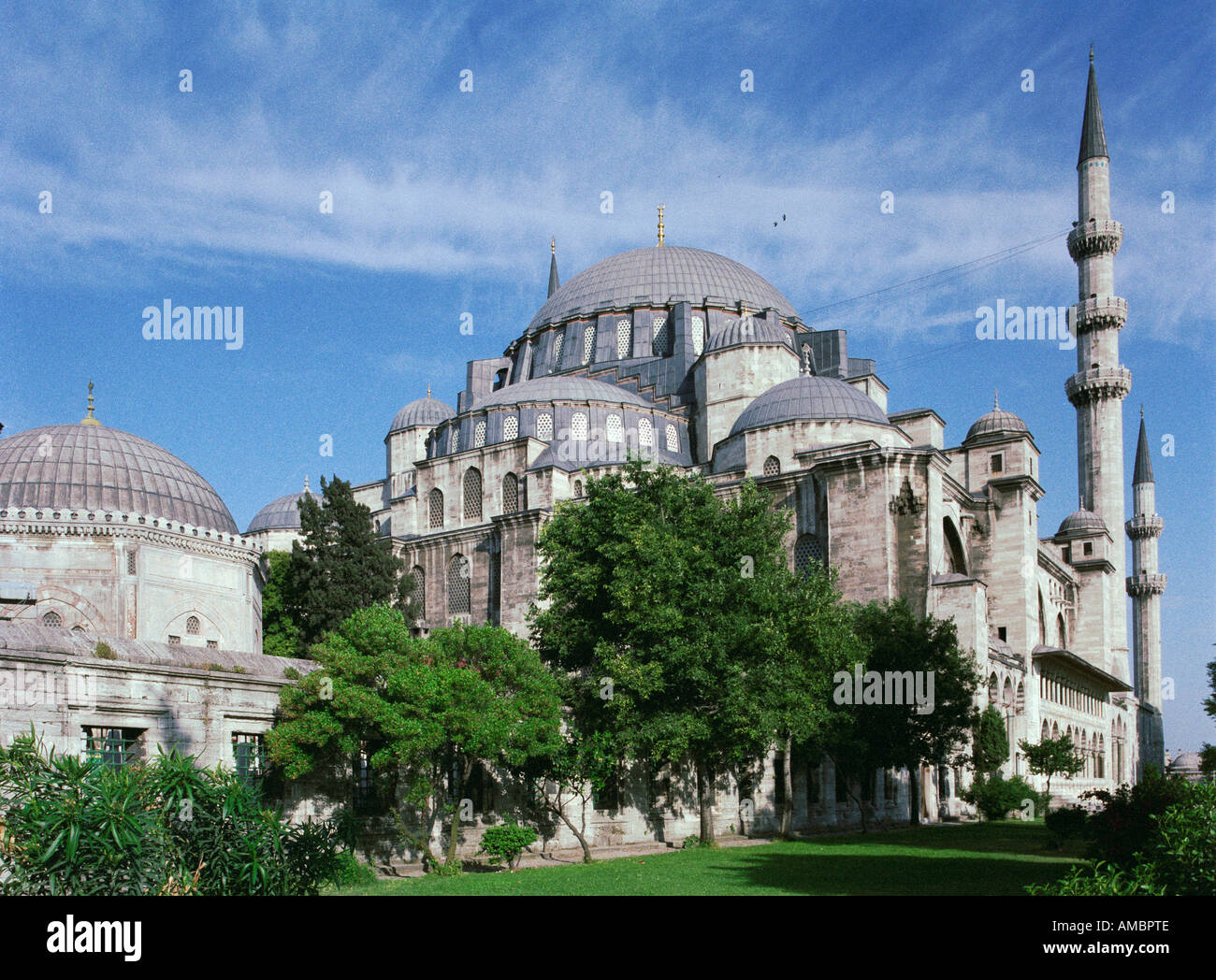 Courtyard of mosque, Sulemaniye complex, Istanbul, Turkey Stock Photo ...