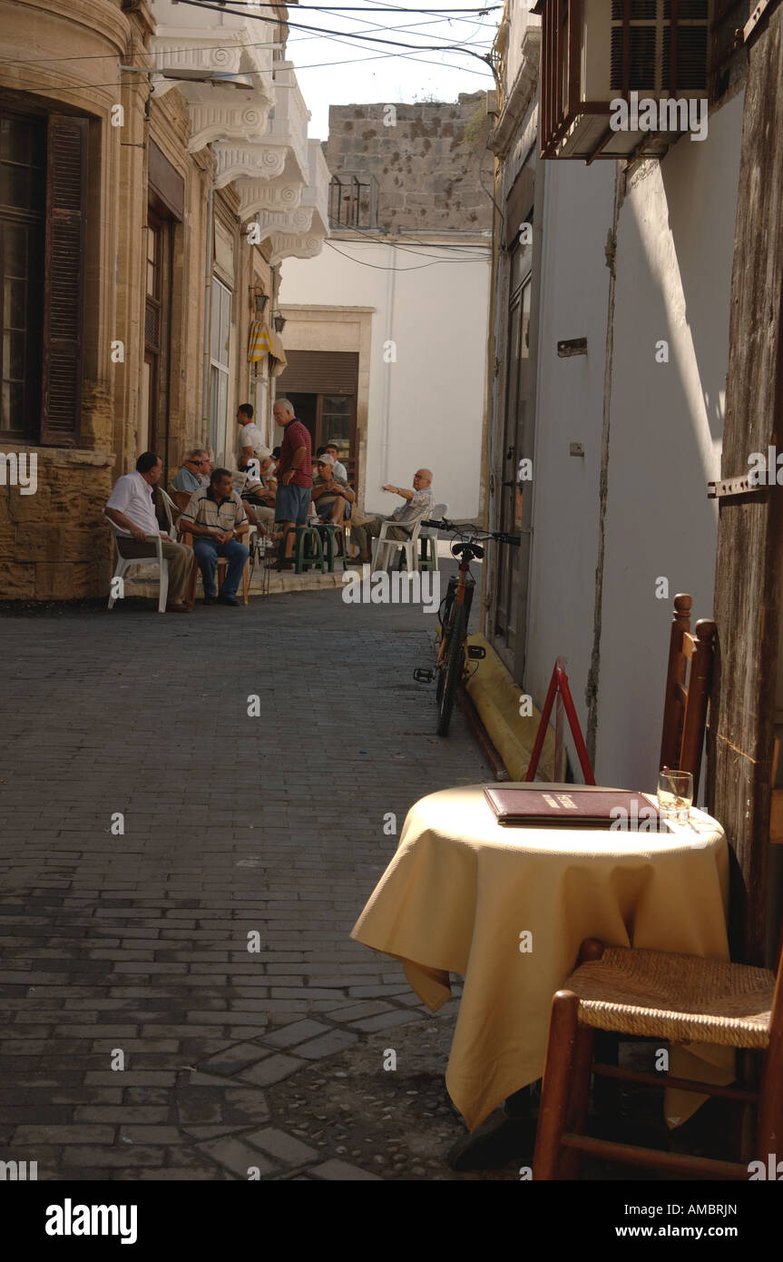 Corner cafes in Kyrenia, Northern Cyprus Stock Photo - Alamy