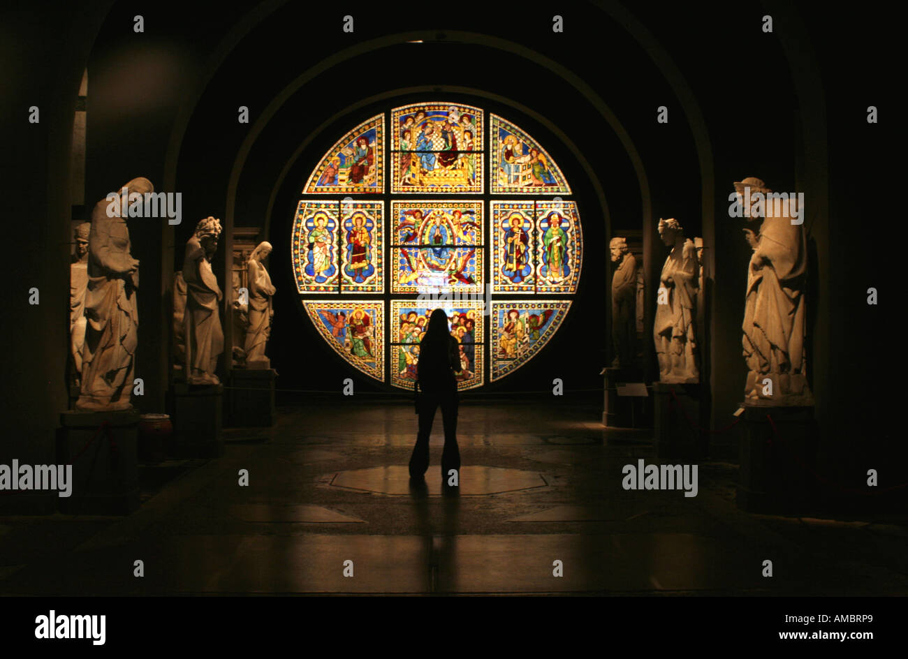 Italy - Stain glass window in the main museum in Sienna Stock Photo - Alamy