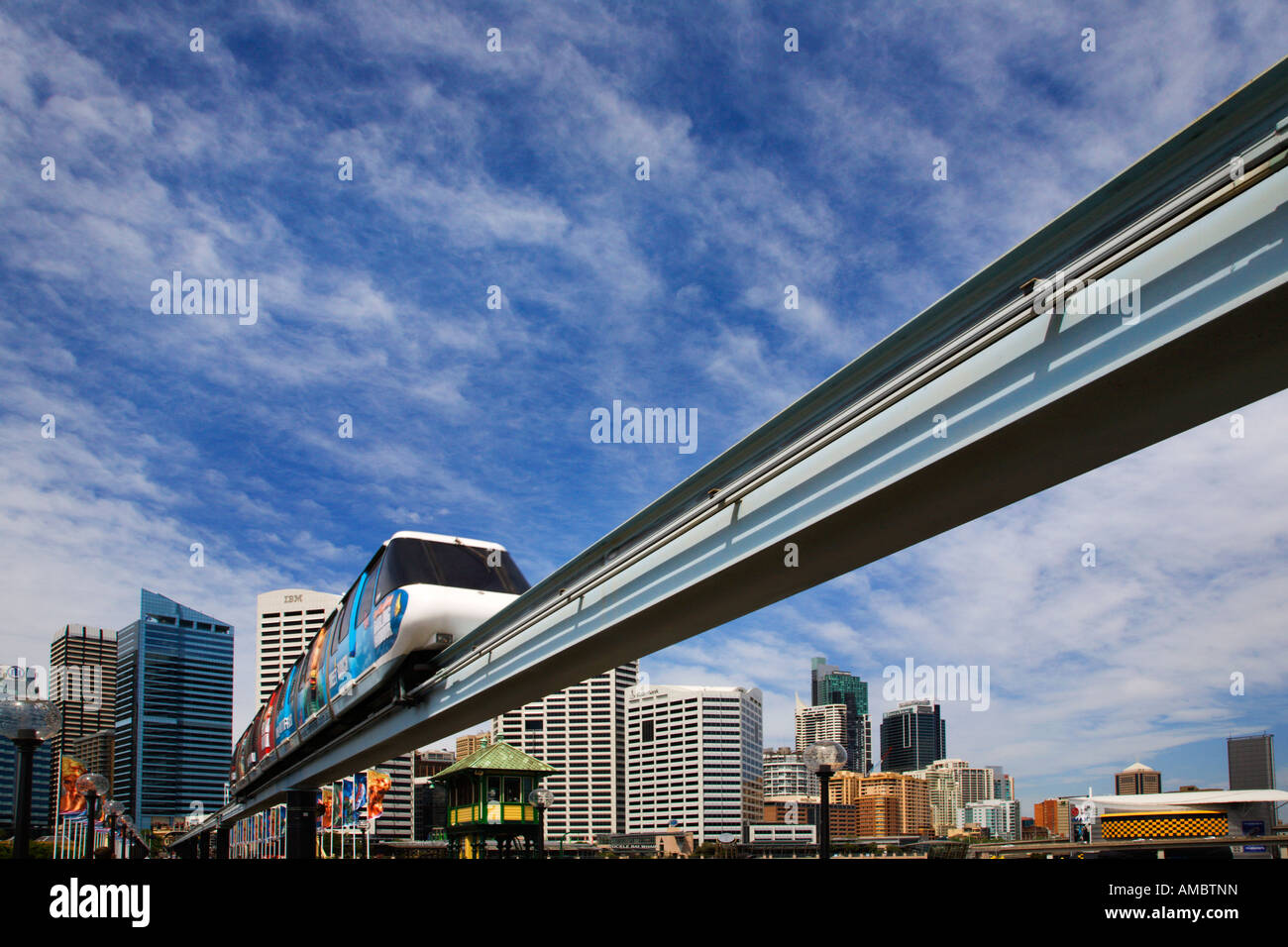 Monorail Train on Pyrmont Bridge Darling Harbour Sydney New South Wales ...