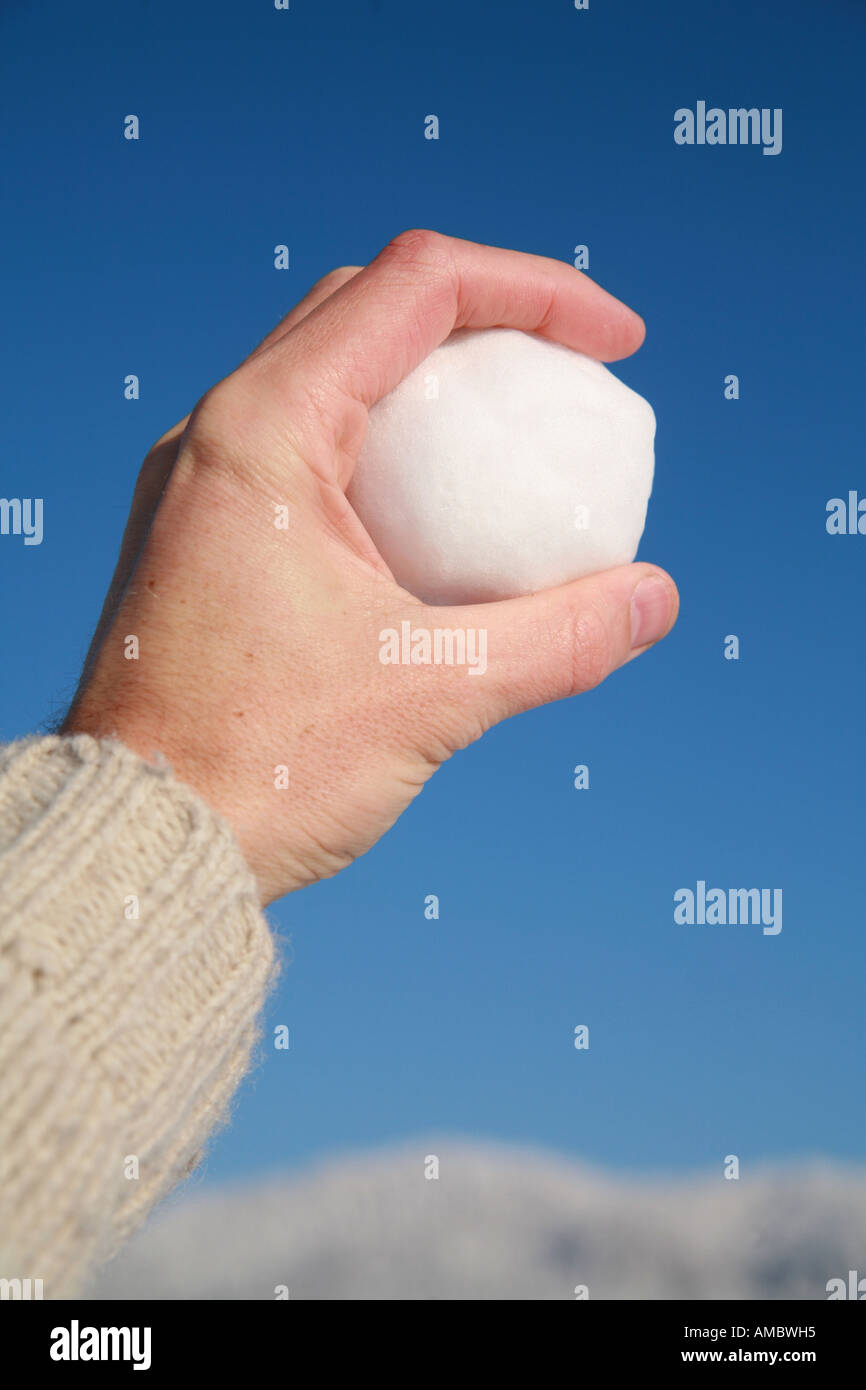 happy snowball fight in wintertime Stock Photo - Alamy