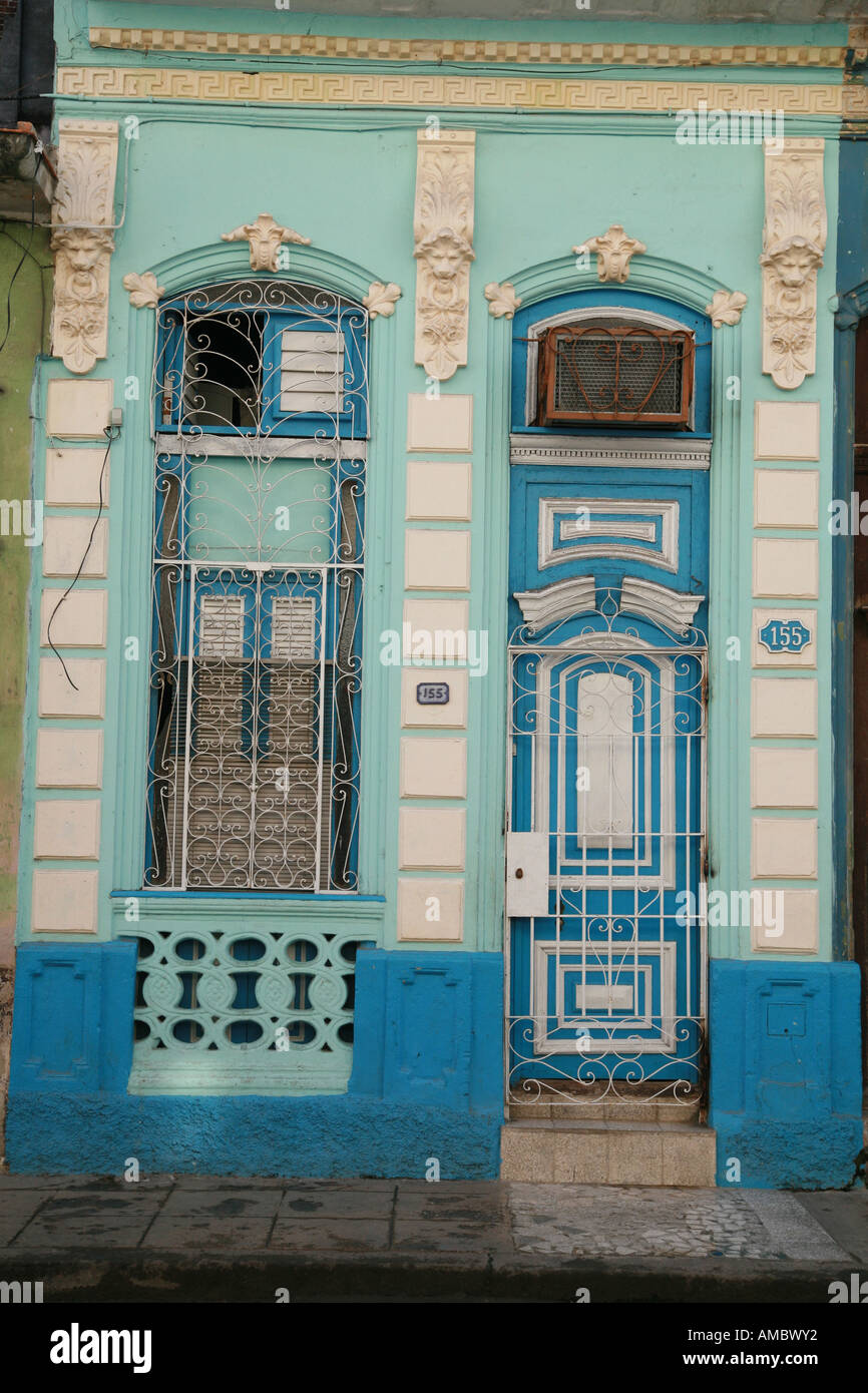Cuba havana fresh painted storefront of a colonial house Stock Photo ...