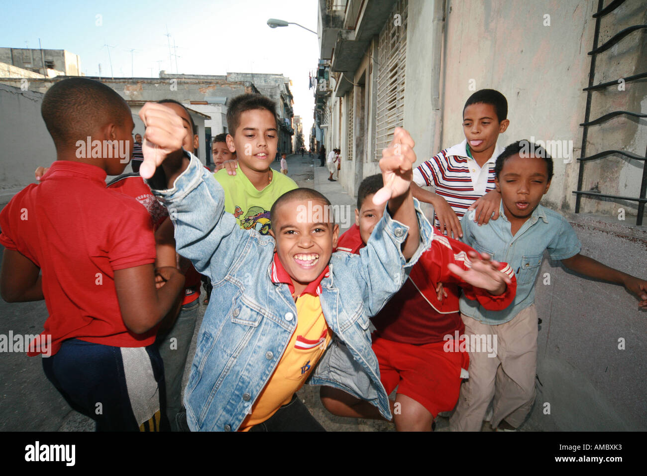 Kids in the street Stock Photo - Alamy