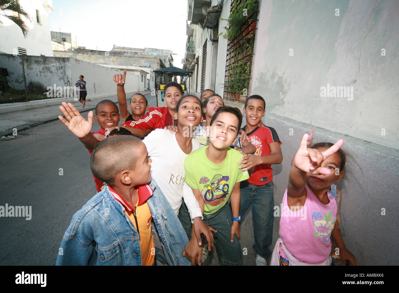 Kids in the street Stock Photo - Alamy