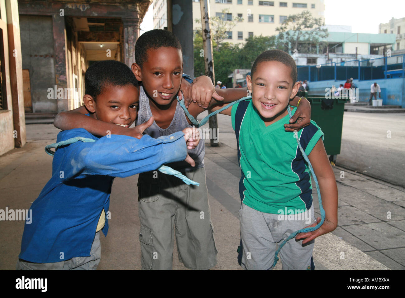 Kids in the street Stock Photo - Alamy