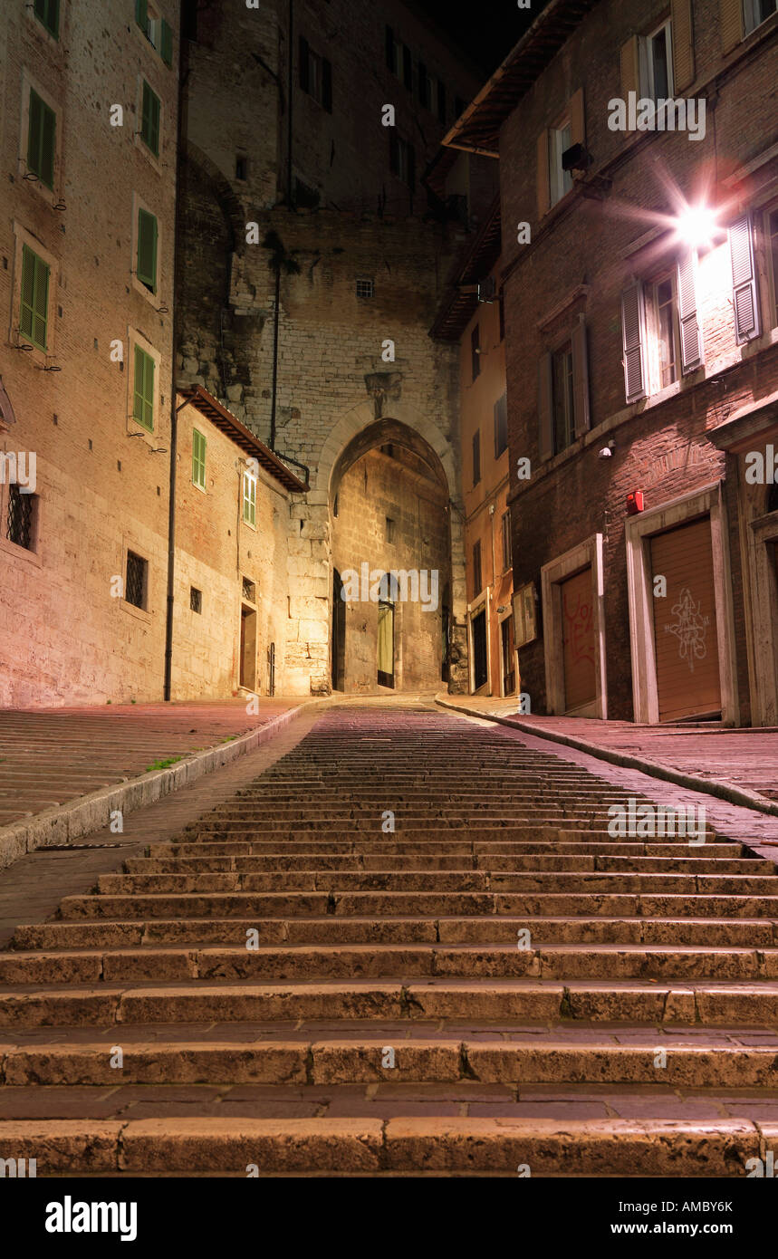 Perugia At Night Stock Photo - Alamy