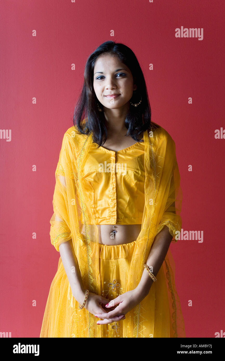 Waist up of a woman in traditional clothing Stock Photo - Alamy