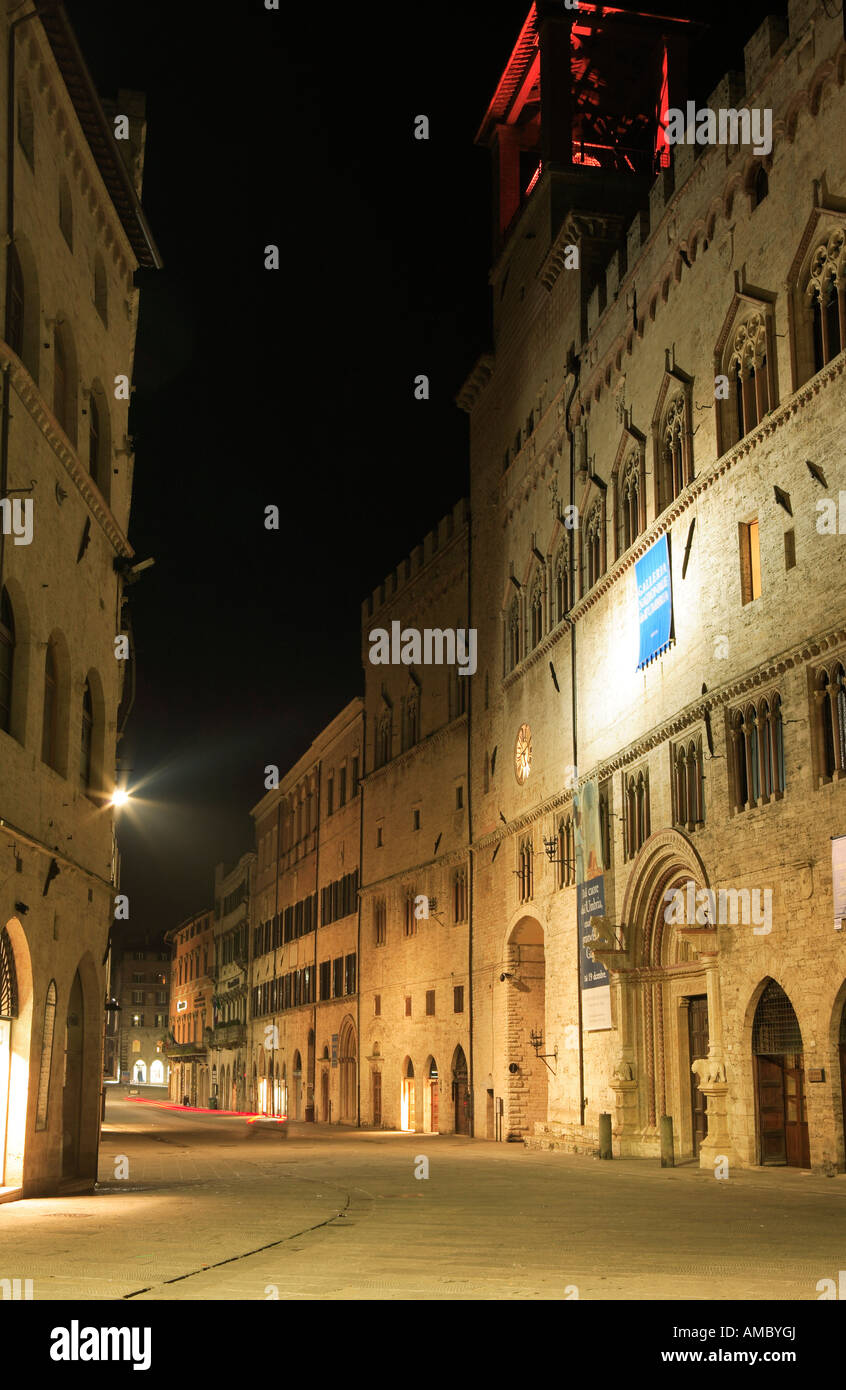 Perugia At Night Stock Photo - Alamy