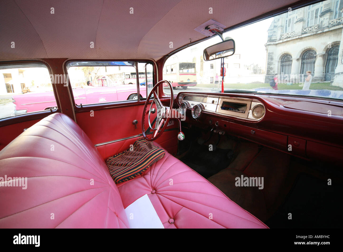 Havana Cuba interior of a classic car Stock Photo - Alamy