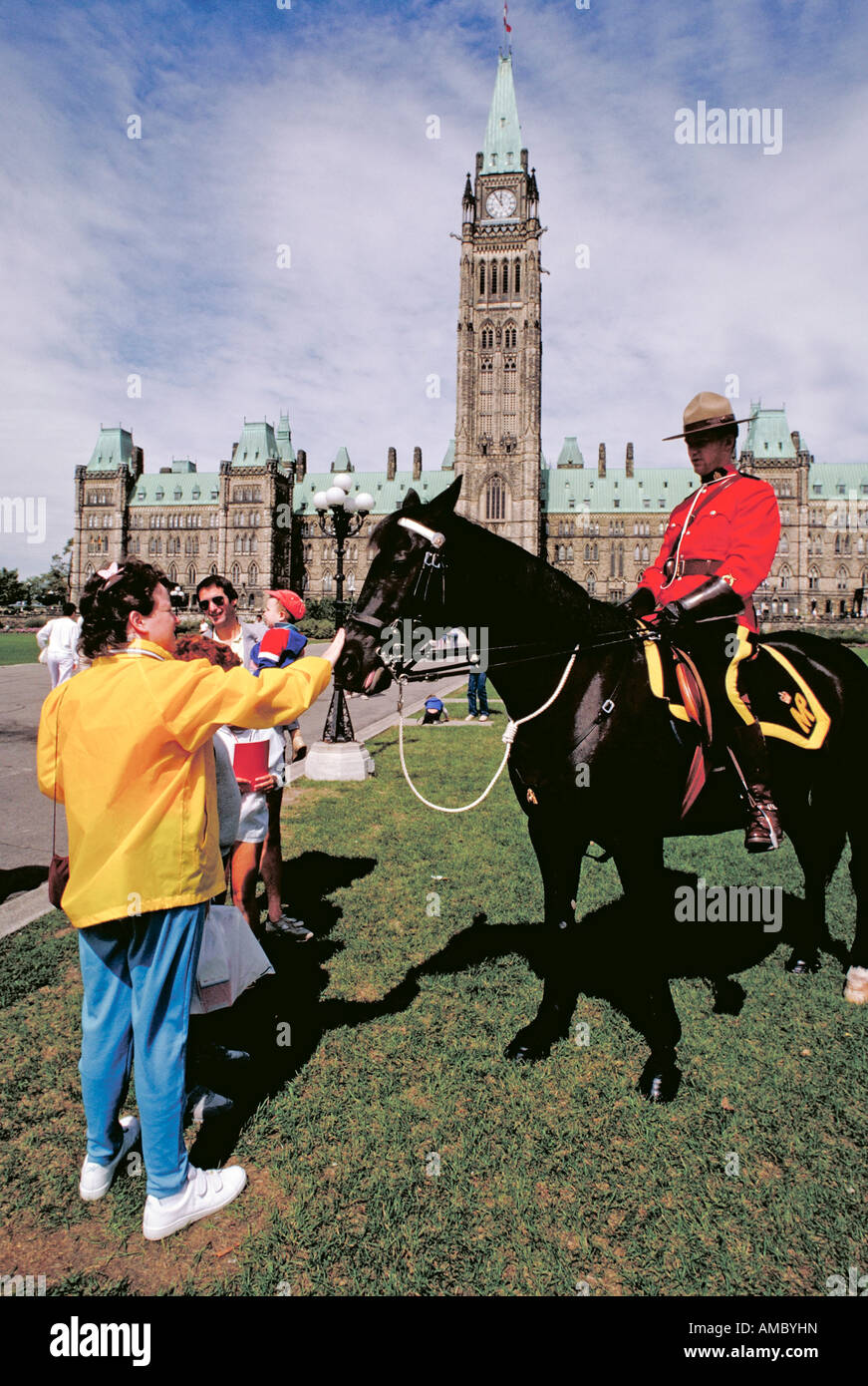 Elk125 8110 Canada Ontario Ottawa RCMP Canadian Mounty and visitors in ...