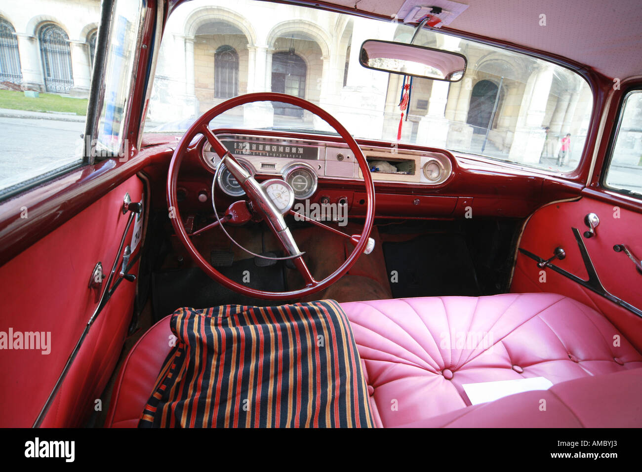 Havana Cuba interior of a classic car Stock Photo - Alamy