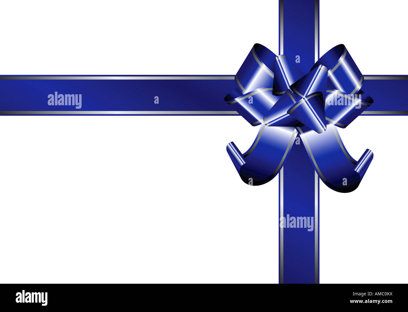 Isolated Ribbon blue ribbon with silver lines Stock Photo - Alamy