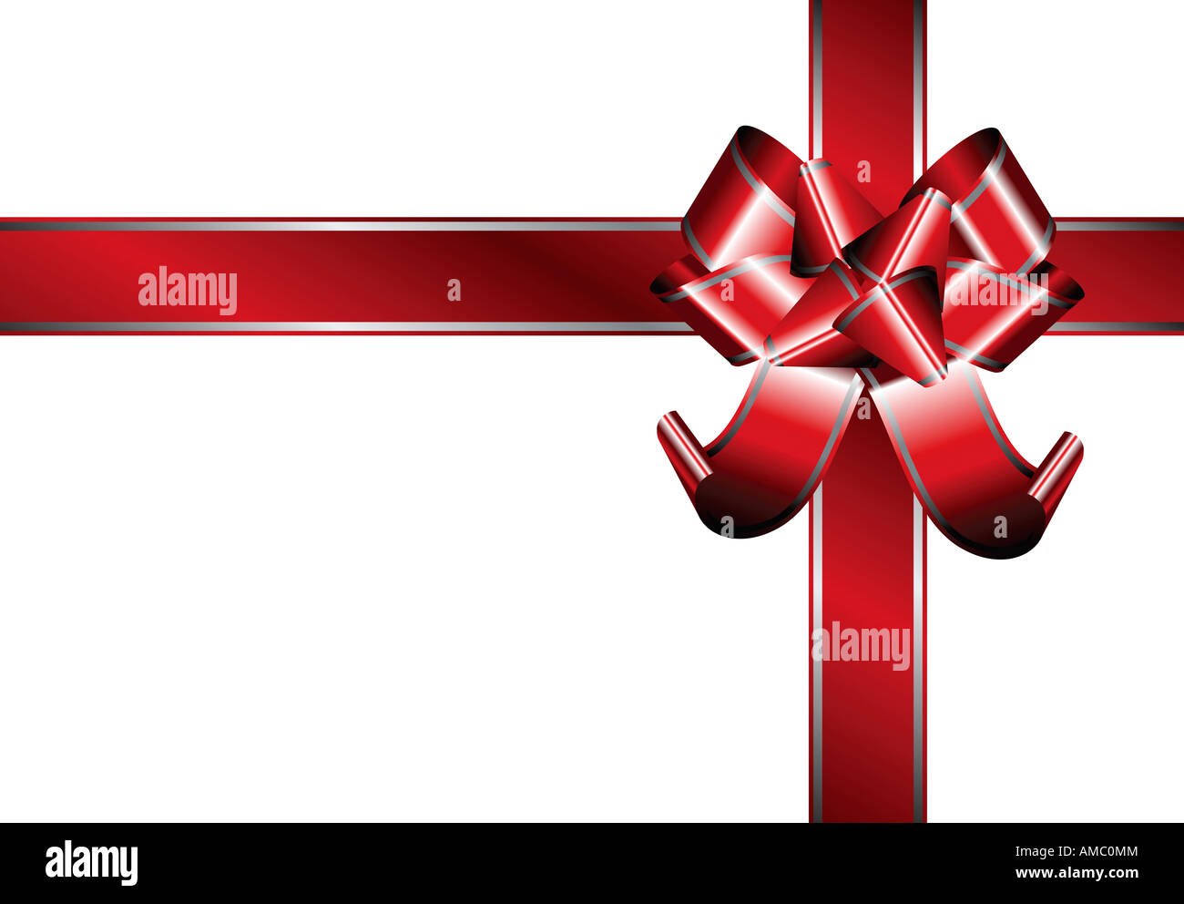 Red ribbon with silver lines for festive occasions Stock Photo - Alamy