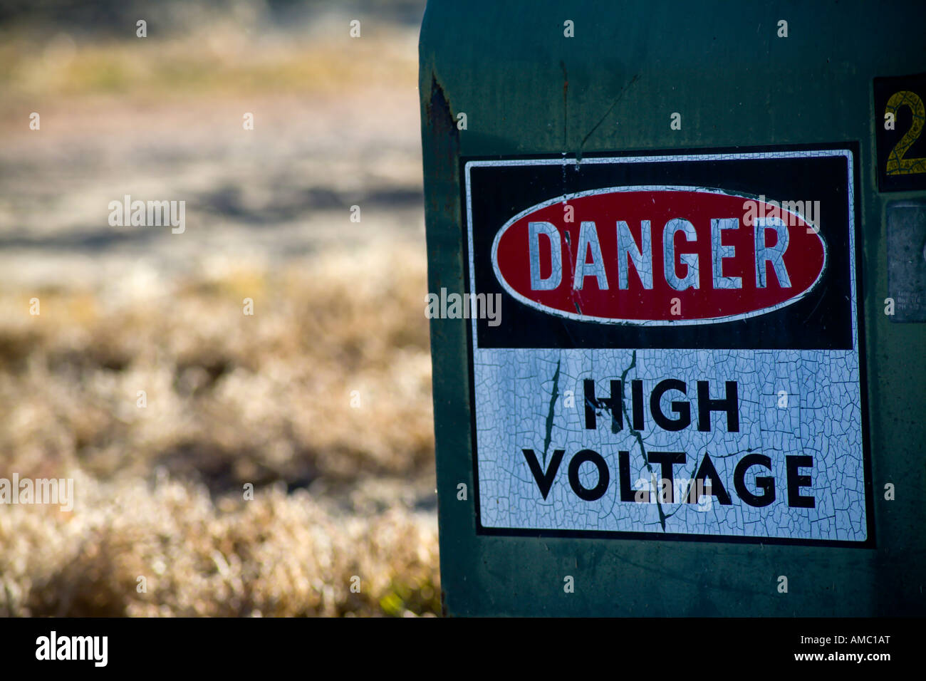 Danger sign on an electrical junction cover Stock Photo - Alamy
