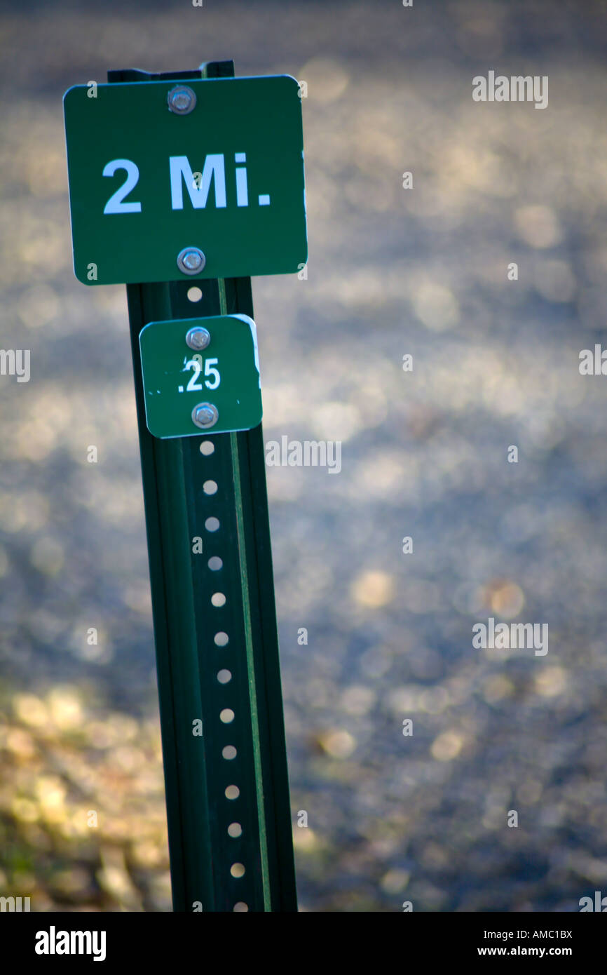 Green mile marker sign hi-res stock photography and images - Alamy