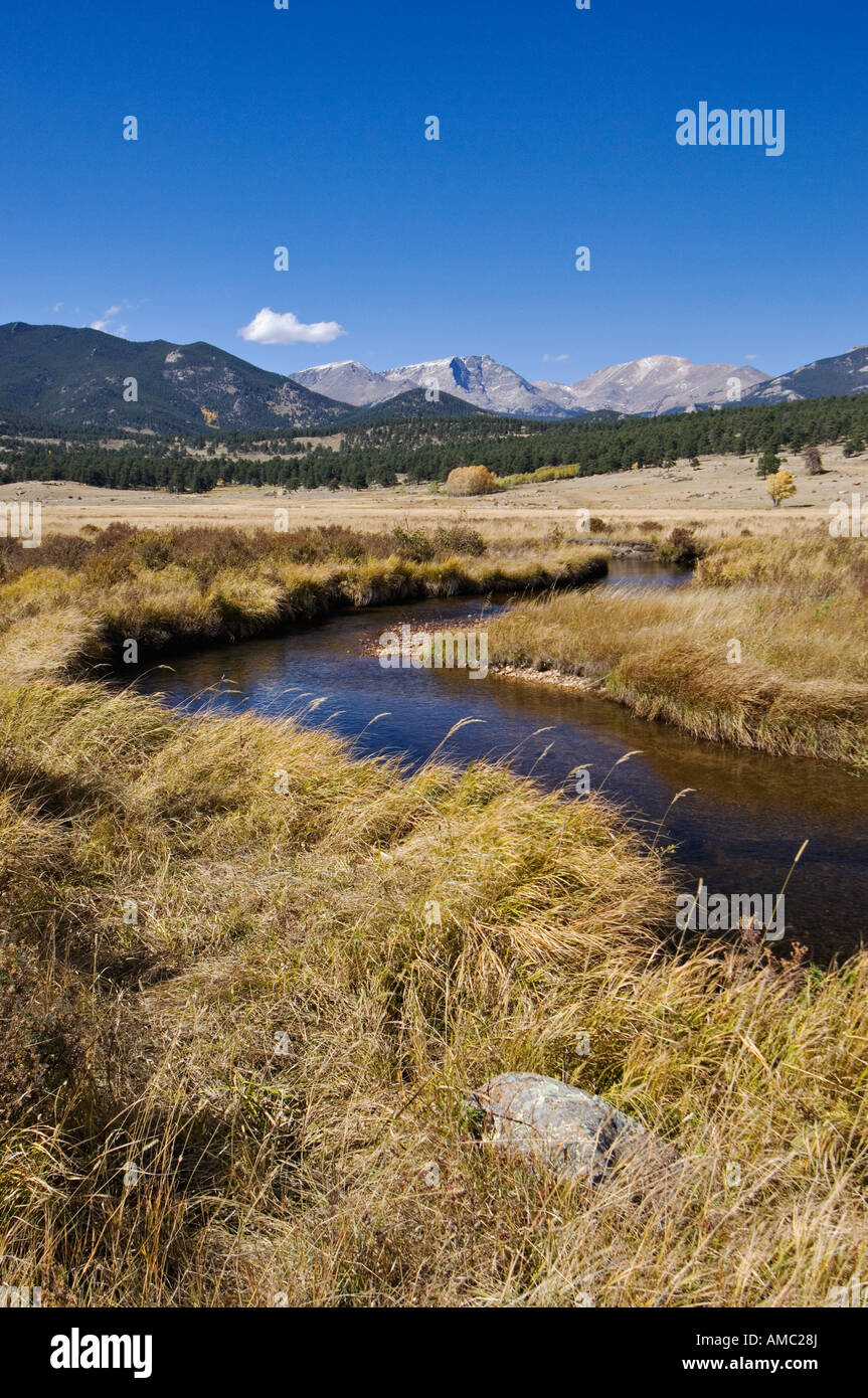 Big Thompson River Flowing Through Grasslands in Moraine Park Rocky ...