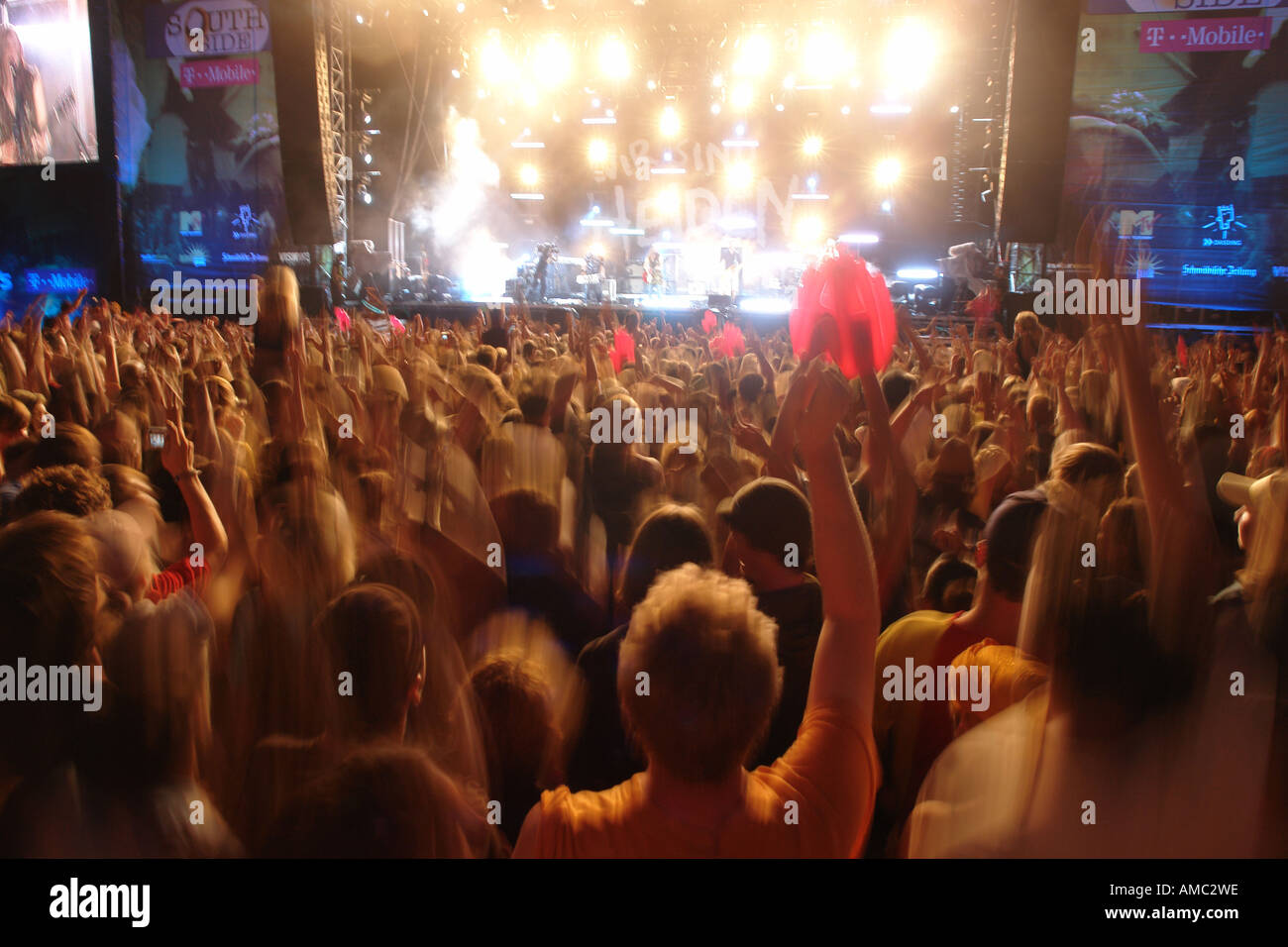 People on an Open Air called the Southside Fesitval in Neuhausen ob Eck ...