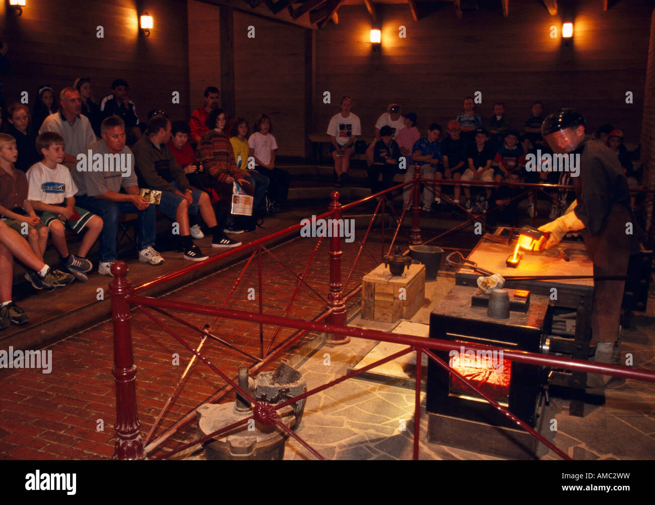 Gold pouring demonstration Stock Photo - Alamy