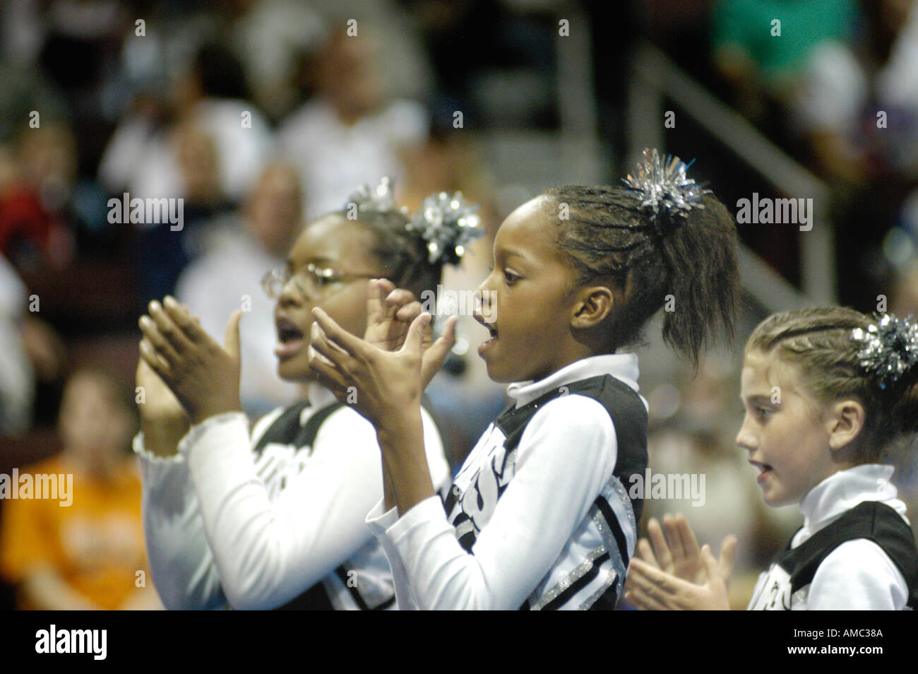 Young real child Girls in Cheer leading competition during Football ...