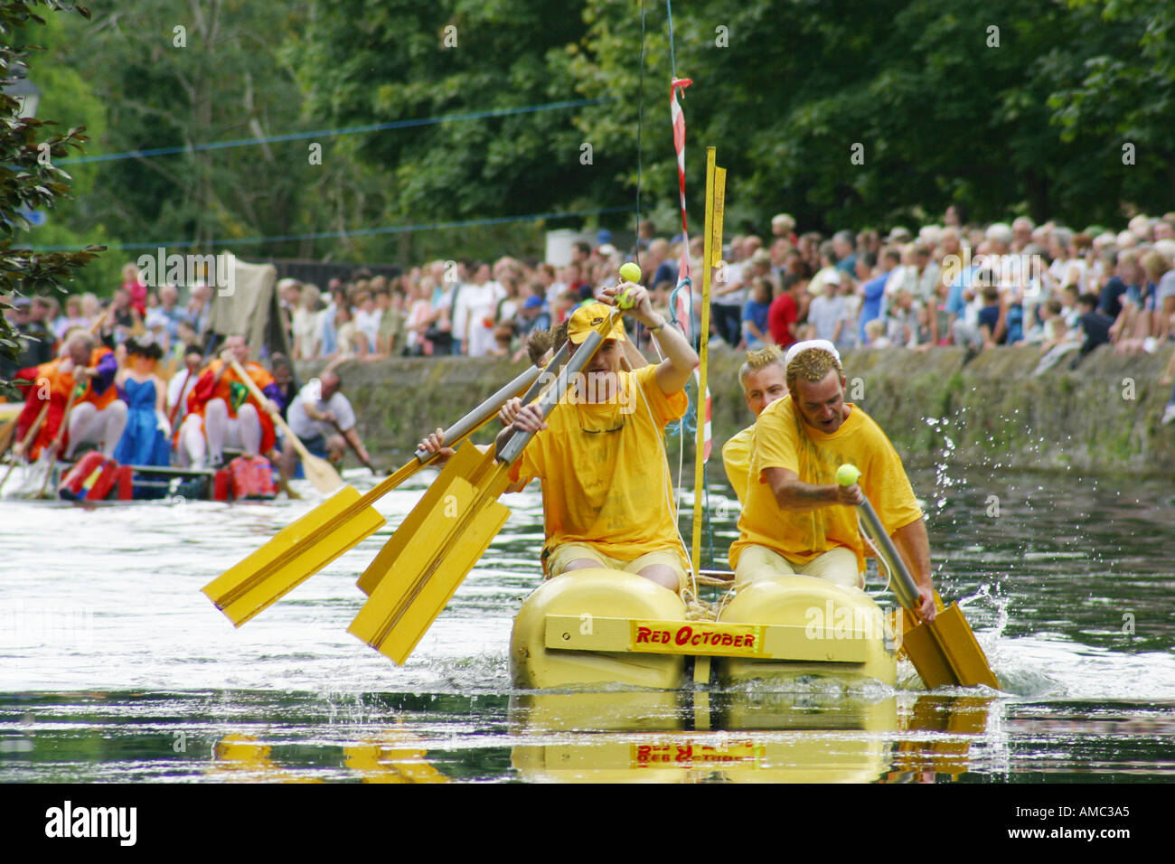 Wells Somerset England Annual home made raft boat race on the Bishops ...