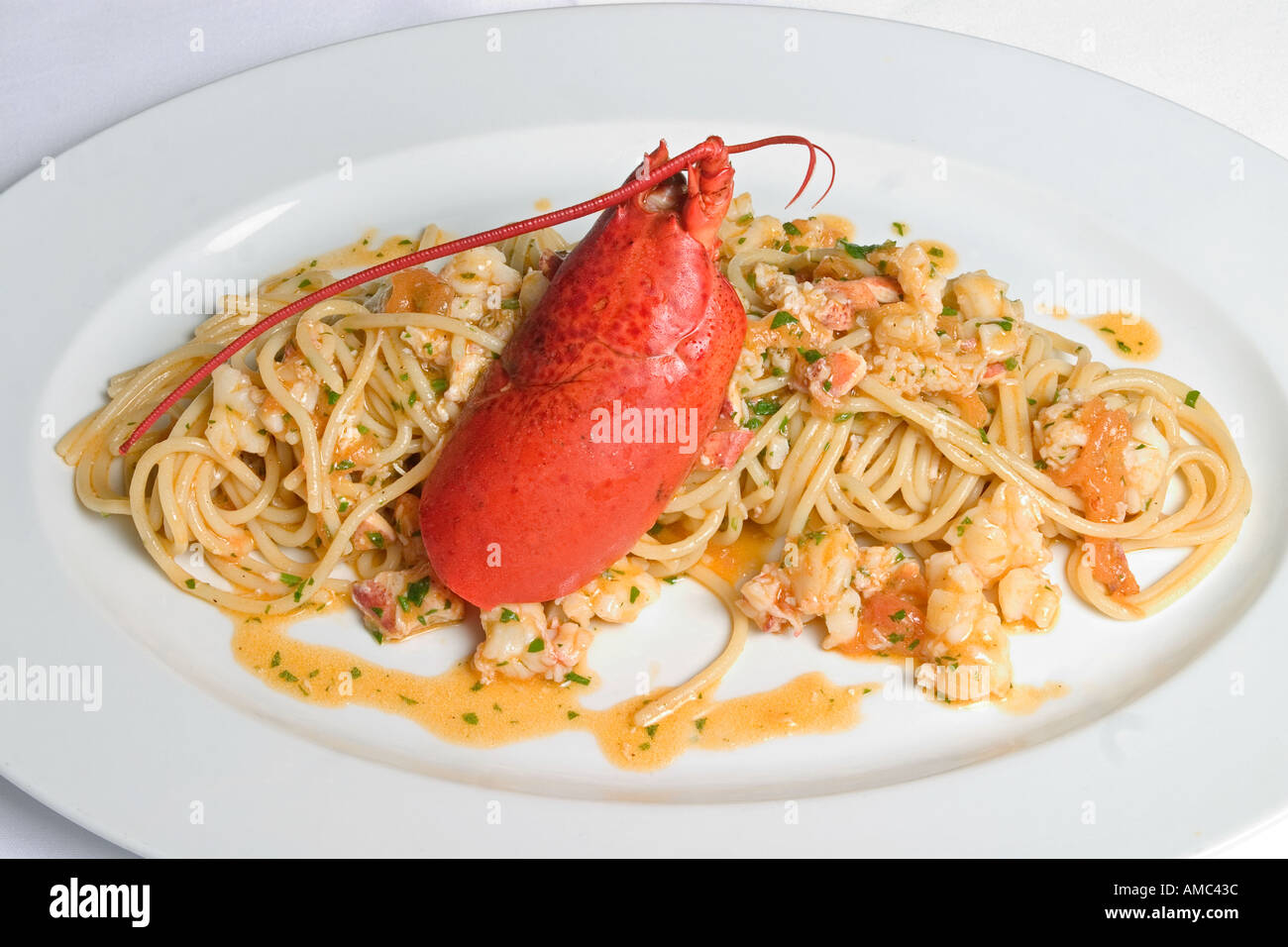 Spaghetti with Lobster Stock Photo - Alamy