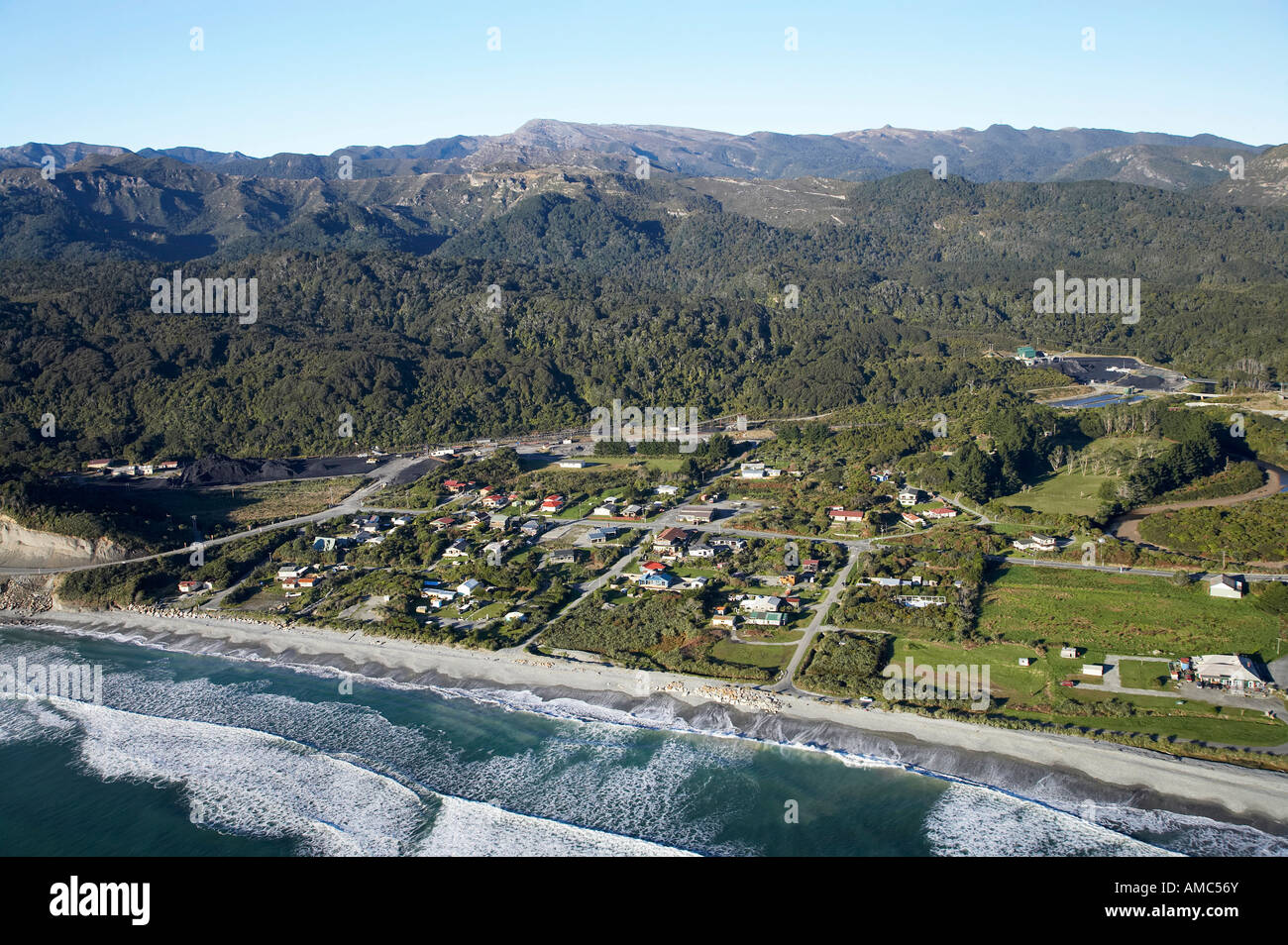 Rapahoe near Greymouth West Coast South Island New Zealand aerial Stock ...