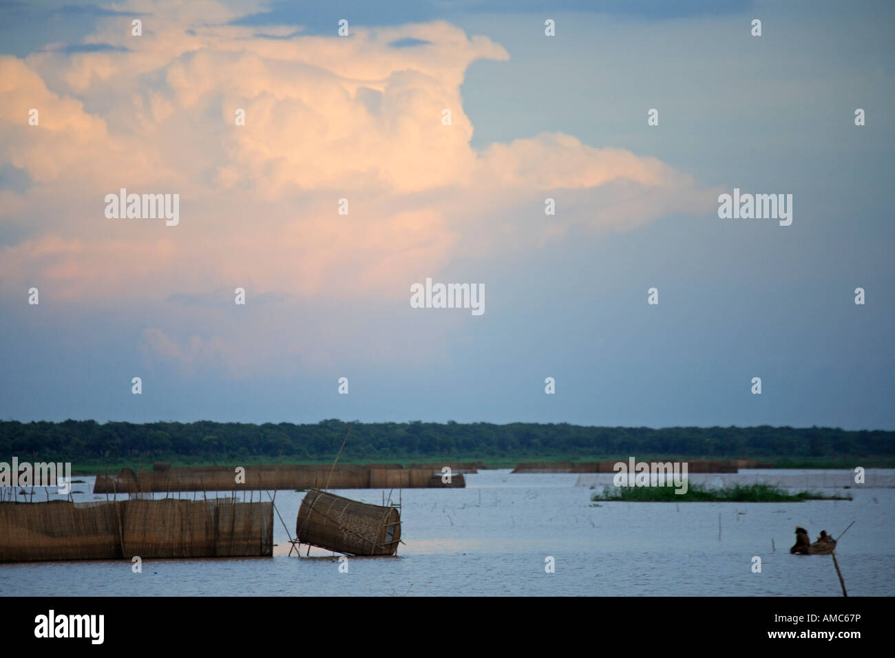 Tonle Sap Lake at Sunset Stock Photo - Alamy