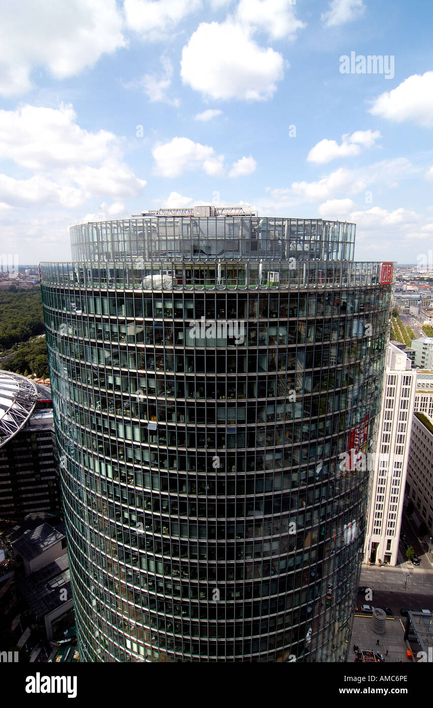 Berlin Potsdamer Platz Sony Center DB tower center aerial view Stock ...