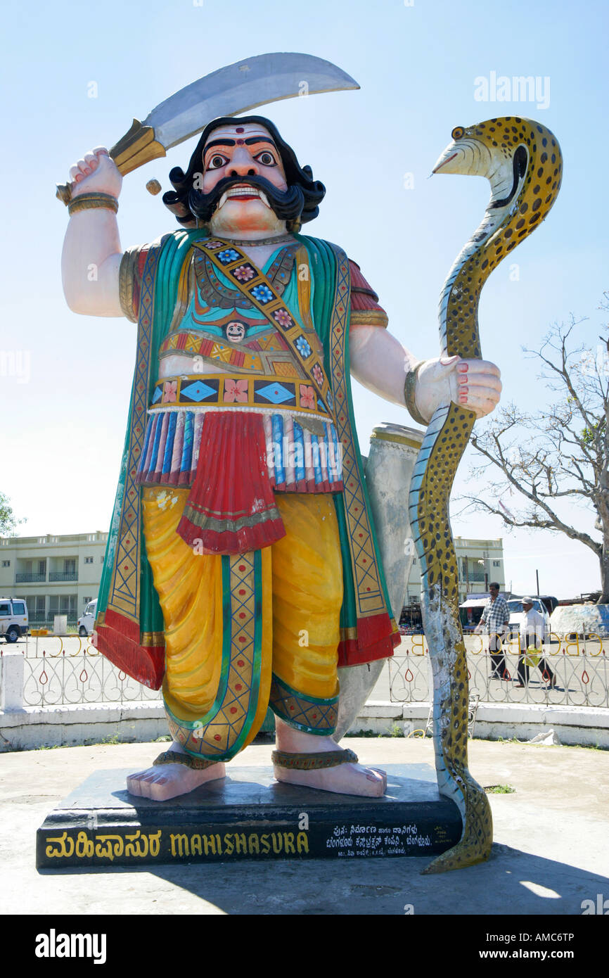Statue of demon king Mahishasura, from whom city of Mysore gets its ...