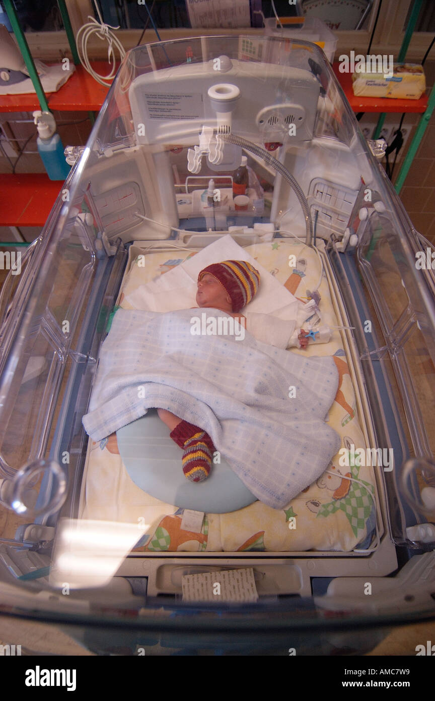 New Born premature Baby in incubator - Neonatal Intensive Care Unit ...