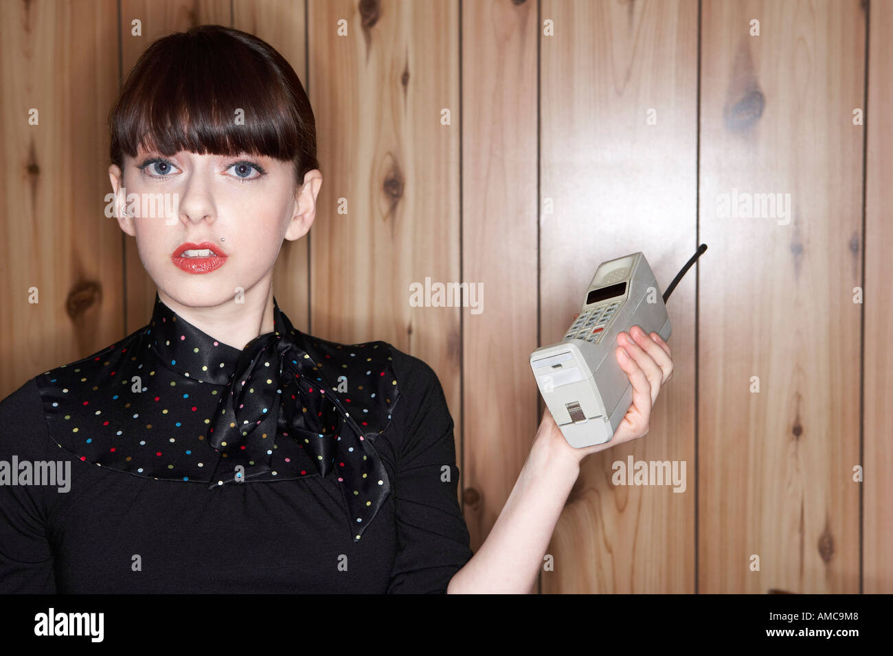 Lady with old fashioned telephone hi-res stock photography and images ...