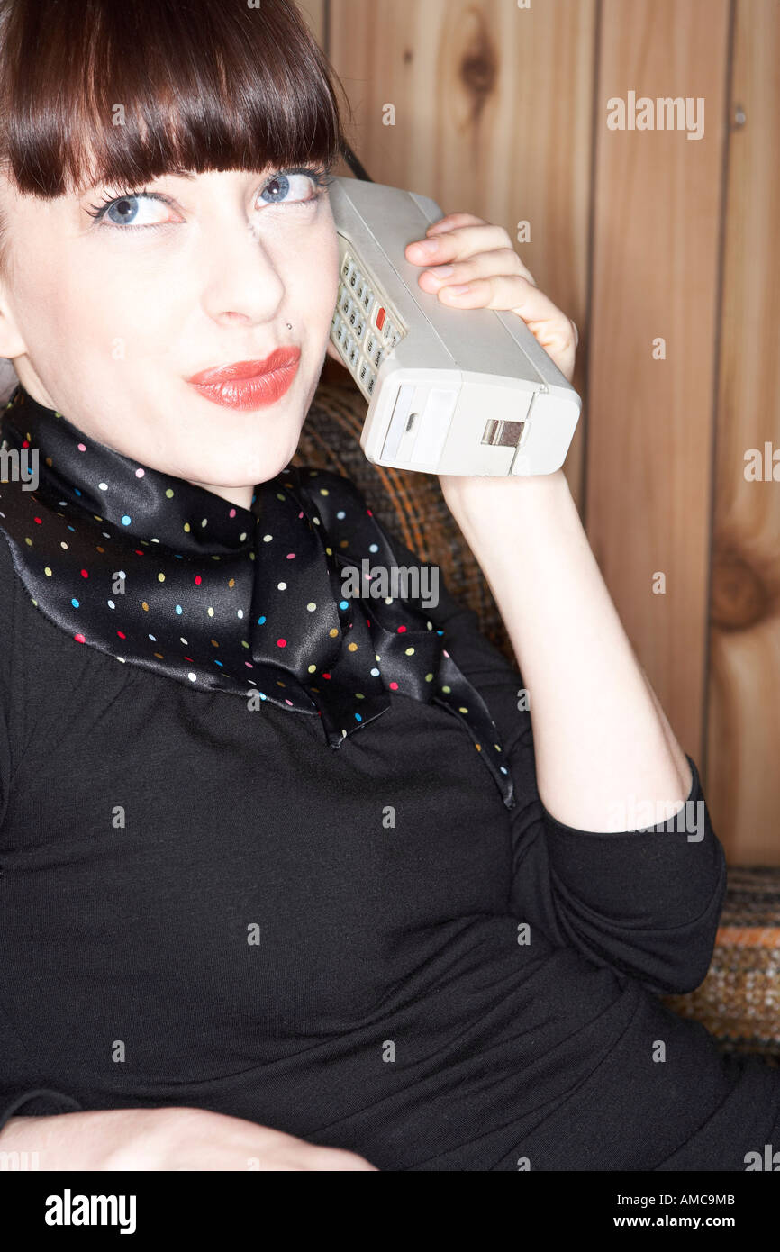 Lady with old fashioned telephone hi-res stock photography and images ...