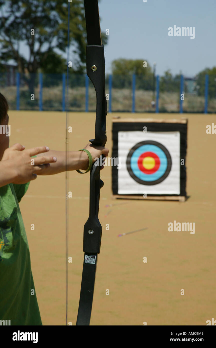 Children doing Archery Stock Photo - Alamy