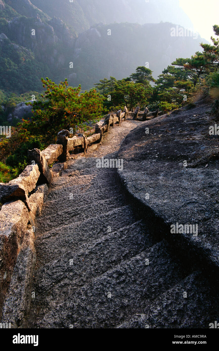 Footpath, Mount Huangshan, Yellow Mountains, Anhui Province, China ...