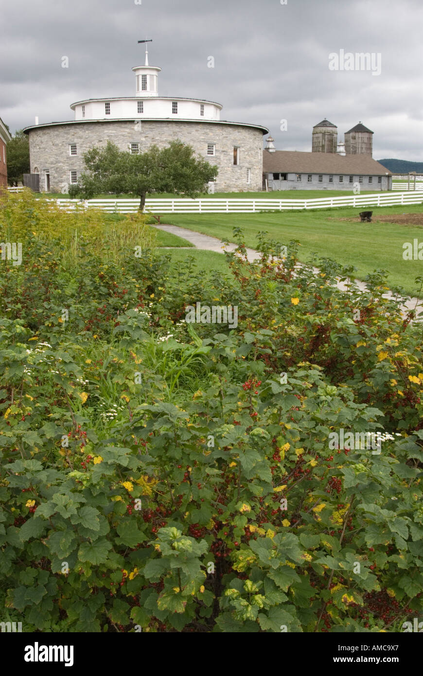 Round Stone Barn at Hancock Shaker Village in Pittsfield, Massachusetts ...