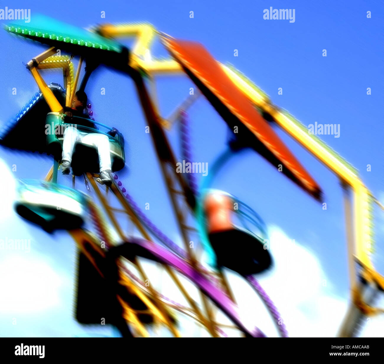 boy on ride funfair Stock Photo - Alamy
